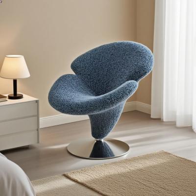 China Designer Eco-Friendly Fabric Revolving Flower Shaped Swivel Accent Chair for Living Room Bedroom Apartment & School Use for sale