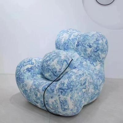 China Modern Lounge Leisure Armchair Striped Design Lazy Single Seat Recliner Accent Chair Fabric Durable Eco-Friendly Bedroom Living for sale