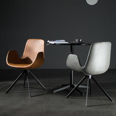 China Modern Minimalist PU Leather Leisure Chair with Backrest for Home Bedroom Vanity Stool Office Negotiation Hotel Use for sale