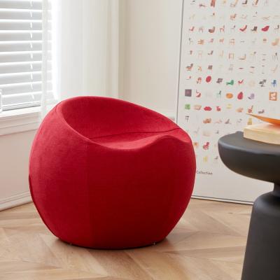 China Designer Accent Chair Cream-Style Shoe Bench Balcony Apple Shaped Single Bean Bag Lounge Area Stool for Bedroom or Apartment for sale