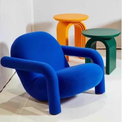 China Custom Comfortable Upholstered Armrest Single Sofa Chair Solid Wood Frame Modern Velvet Fabric Dining Living Room Bedroom for sale