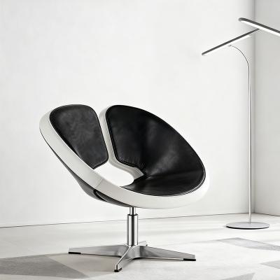 China Modern Semicircular Leisure Faux Leather Rotatable Office Chair with Height-Adjustable Backrest for Home Bedroom Apartment Use for sale