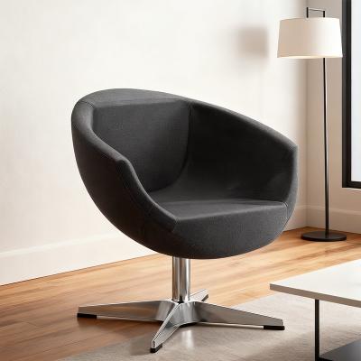 China 2025 Modern Portable Swivel Single Lounge Chair with Wool Fleece Backrest Metal Legs for Apartment & Dining Rooms for sale