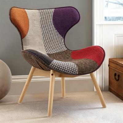 China Modern Simple Casual Living Room Single Sofa Chairs Fabric Upholstered Lazy Lounge Chair Steel Legs Recliner Eco-Friendly Hotel for sale