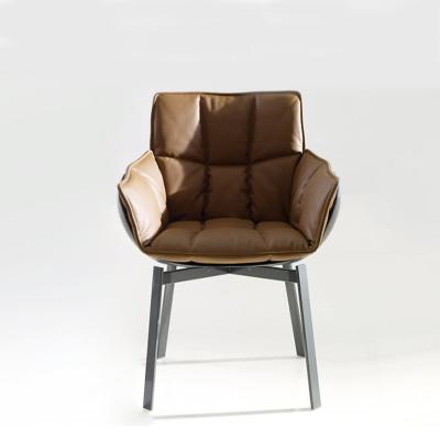 China OEM PU Leather Portable Soft 360 Degree Swivel Chair Single Person Backrest Hospital Bedroom Living Room Dining Leisure Rotating for sale