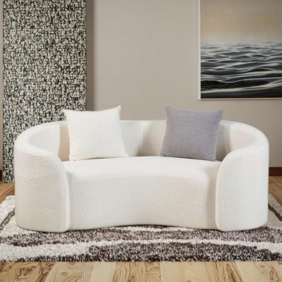 China Modern Creative Two Seater Sponge Filling Sofa Curved Cream Sectional Sofa Fabric Couch for Villa Apartment Loveseat Sofa for sale