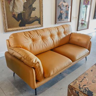 China Italian Style Minimalist Double-Seat Framed Retro Sofa Comfortable Straight Row Leisure Fabric Sofa Couch for Apartment Villa for sale