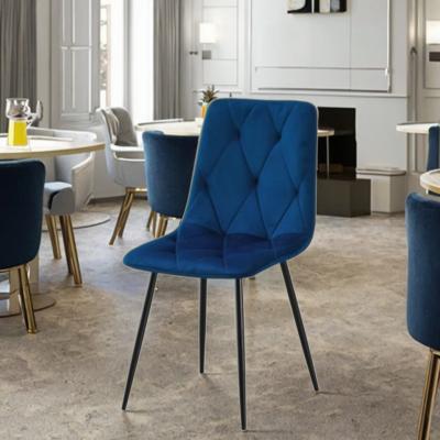 China Simple Design Modern Comfortable Velvet Chairs Backrest Casual Dining Table Chair Soft Cushion Upholstered Accent Chair for sale