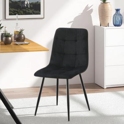 China OEM ODM Luxury Design Indoor Metal Kitchen Chair Restaurant Upholstered Fabric Velvet Seat Dining Chairs for Dining Room for sale