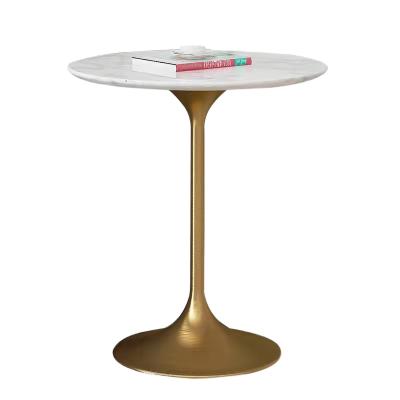 China Modern Simple Metal Tulip Trumpet Round Coffee Table Leisure High-legged Side Table for Home Dining Room Negotiation Meetings for sale
