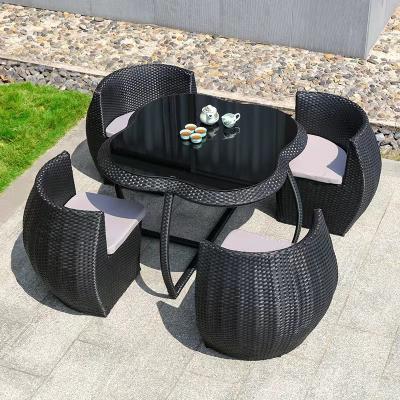 China Modern Design Durable Weatherproof UV-Resistant Rattan Wicker Garden Furniture Set Outdoor Patio Table Chair Courtyard Gym for sale