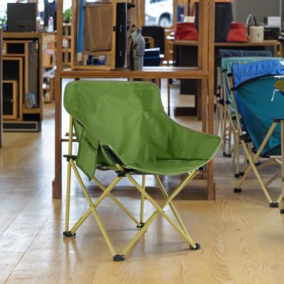 China Easy Install Outdoor Aluminium Ultralight Folding Portable Metal Moon Camping Chair Eco-Friendly Park Hotel School Travel for sale