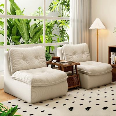 China Custom Single Leisure Sofa Chair Lazy Sofa Corduroy Fabric Bean Bag Chair Living Room Casual Module Sofa Lounge Chair for sale