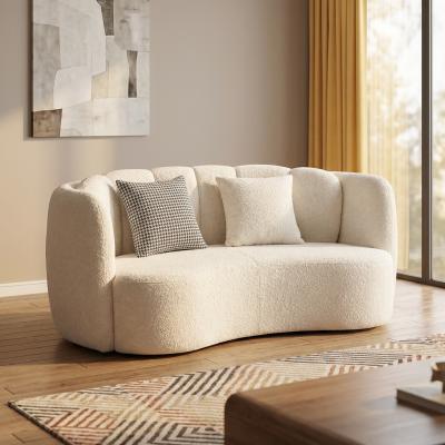China Modern Chesterfield Two-Seater Fan-Shaped Sofa Set Stylish Fabric for Hotels & Villas Tufted Feature Comfortable Sponge Filling for sale