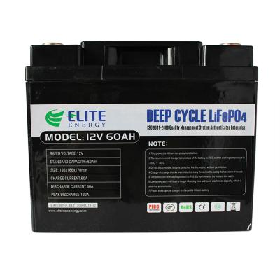 China Batterie-Hochenergie-Dichte des Lithium-Po4 IP54 12V 60Ah tiefe des Zyklus-ESS for sale