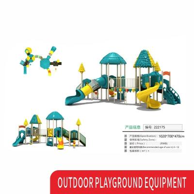China Double Theme Plastic Baby Kids Swing And Slide Play Set Playground Equipment for sale