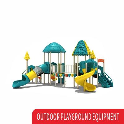 China Double Theme Plastic Baby Kids Swing And Slide Play Set Playground Equipment for sale