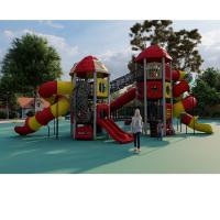 China 120cm Fall Height Plastic Slide Playground 20 Persons Capacity for sale