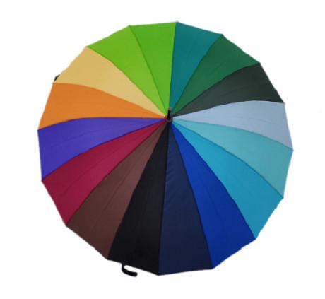 Natural Wood Umbrella With Fiberglass Ribs Auto Open 23 inches 16 Panels Color Umbrella
