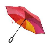 China 23 Inch Manual Open Double Layer Inverted Umbrella 8 Ribs Fiberglass Frame for sale