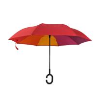China 23 Inch Manual Open Double Layer Inverted Umbrella 8 Ribs Fiberglass Frame for sale