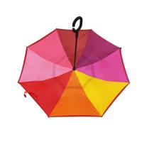 China 23 Inch Manual Open Double Layer Inverted Umbrella 8 Ribs Fiberglass Frame for sale
