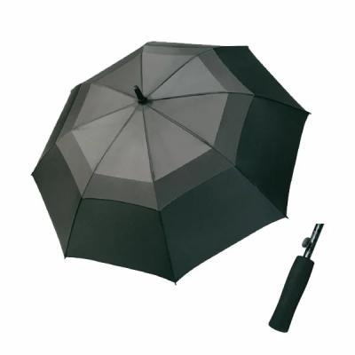 중국 유리섬유 프레임과 자외선 보호가있는 원형 검은 폴리에스터 유람 방지 골프 우산 판매용