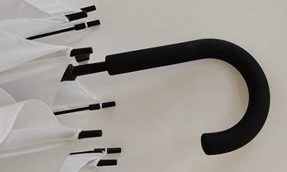 23 inches 8 Fiberglass Ribs Hands-Free Stick Umbrella with J Shape Rubber Coated Plastic Handle