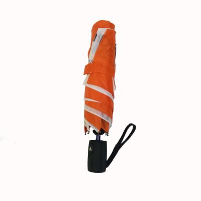 China Compact 3-Fold Automatic Open Manual Close Umbrella With Polyester Fabric for sale