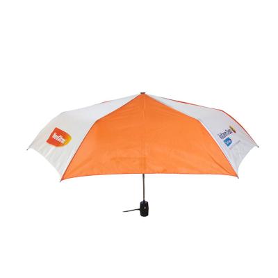 China Compact 3-Fold Automatic Open Manual Close Umbrella With Polyester Fabric for sale