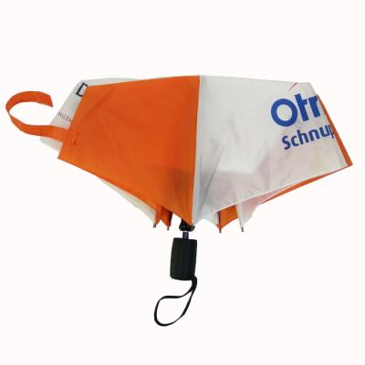 China Compact 3-Fold Automatic Open Manual Close Umbrella With Polyester Fabric for sale
