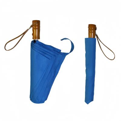 China Metal Frame 2 Folding 23 Inch Wooden Handle Customizable Umbrella for sale