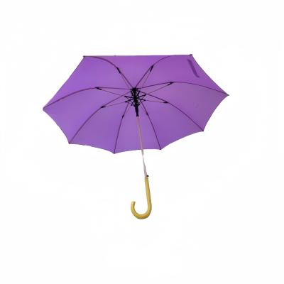 Chine Restez au sec 23 pouces poignée droite en bois parapluie Brolly avec 8 côtes super résistant au vent et léger à vendre