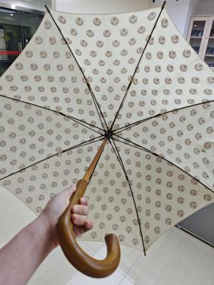 China 23 Inches Auto Open Stick Umbrella with Cotton Linen and Fiberglass Ribs for Elegant Rain Protection for sale
