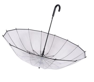 China Manual Open Transparent Rain Umbrella Constructed with Metal Ribs Strong Frame and Clear Canopy Offering Rain Protection for sale