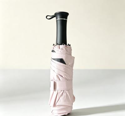 China Manual Open Auto Close Windproof Folding Umbrella with Titanium Silver Coating and 8 Ribs for Car or Golf for sale