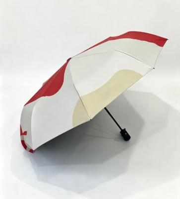 China Stylish Color Matching Auto Open Compact Umbrella Anti-UV Black Glue Fabric Windproof Foldable Umbrella Daily Commute Camping for sale