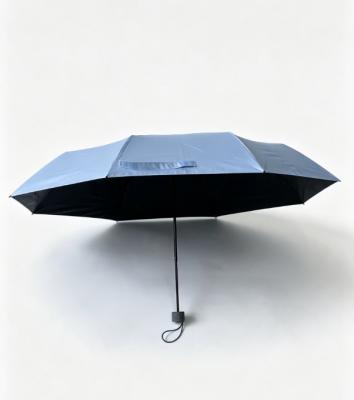 China Sky Blue Compact Travel Umbrella Shading Layer Anti-UV Wind Resistant Manual Folding Umbrella Outdoor Camping for sale