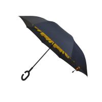 China 23 Inch Double Layer Reverse Inverted Umbrella with C Handle - Manual Open, 12mm Metal Shaft, Windproof Design for sale
