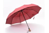 China 21-Inch Automatic Windproof Folding Umbrella with 97cm Coverage and Wooden Handle - Compact 30cm Folded Design for sale