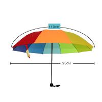 China Manual Folded Rainbow Umbrella 21 Inch 8 Ribs Waterproof Metal Shaft for sale
