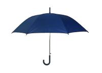 China Plastic J Handle Pongee Auto Open Stick Umbrella 23 Inch 8K Silver Metal Frame for sale