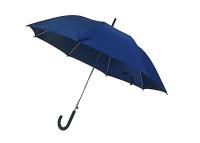 China Plastic J Handle Pongee Auto Open Stick Umbrella 23 Inch 8K Silver Metal Frame for sale