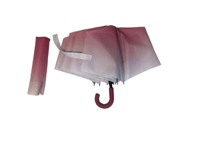 China 3 Folds Manual Open J Handle Umbrella With Heat Transfer Printing for sale
