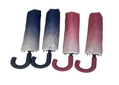 China 3 Folds Manual Open J Handle Umbrella With Heat Transfer Printing for sale