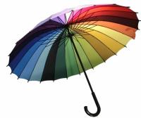 China Rainbow Straight 24 Ribs Windproof Golf Umbrella with 8mm Metal Shaft and Auto Open Function for sale