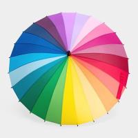 China Rainbow Straight 24 Ribs Windproof Golf Umbrella with 8mm Metal Shaft and Auto Open Function for sale