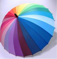 China Rainbow Straight 24 Ribs Windproof Golf Umbrella with 8mm Metal Shaft and Auto Open Function for sale