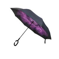China Double Layer 103cm Reverse Inverted Umbrella Windproof Fiberglass Ribs Manual Open for sale