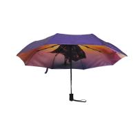 China Auto Open 3 Fold Double Layer Telescopic Umbrella 21 Inch 8 Panels Windproof for sale
